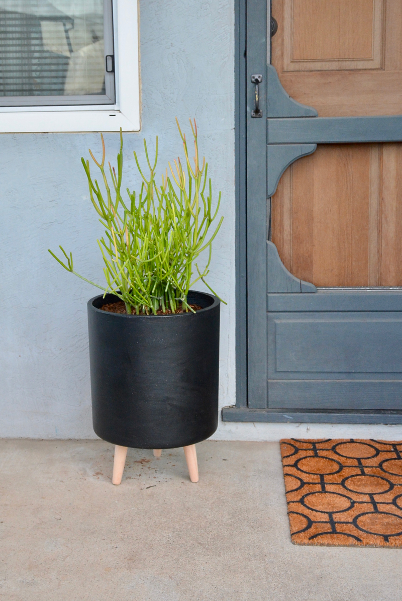 Mid-Century Modern Planter - a West Elm Knock Off - Cautiously Adventurous